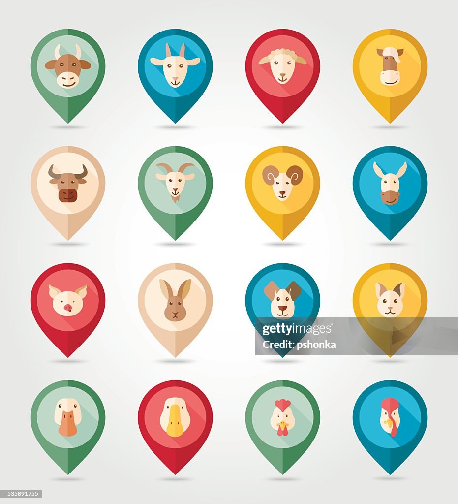 Farm Animals Mapping Pins Icons High-Res Vector Graphic - Getty Images Farm Animals Mapping Pins Icons High-Res Vector Graphic - Getty Images