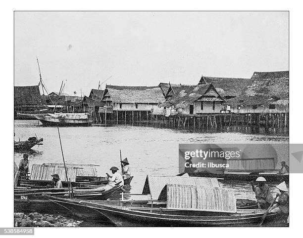 Antique Photograph Of Native Malay Village During The 19th Century High ... Antique Photograph Of Native Malay Village During The 19th Century High ...
