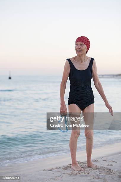 Senior Citizen Women Swimsuit Photos And Premium High Res Pictures Getty Images