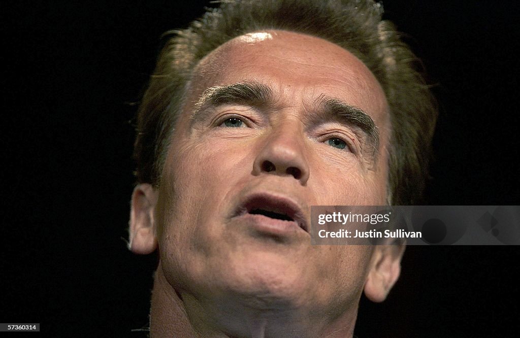 California Governor Arnold Schwarzenegger Speaks At The 100th News