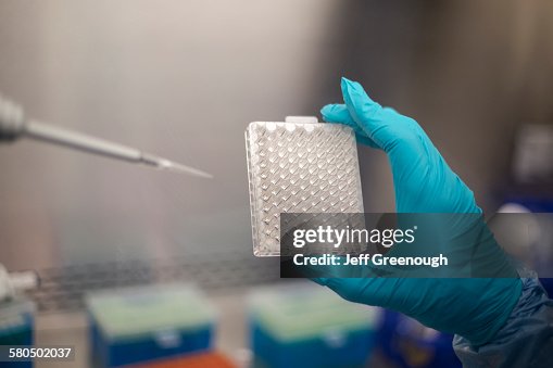 Mixed Race Scientist Pipetting Solution Into Container In Lab High-Res ... Mixed Race Scientist Pipetting Solution Into Container In Lab High-Res ...