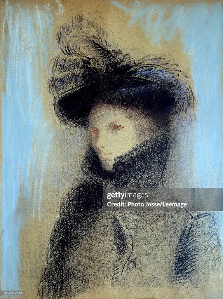 Portrait Of The Ceramist Marie Botkin Pastel By Odilon Redon Circa
