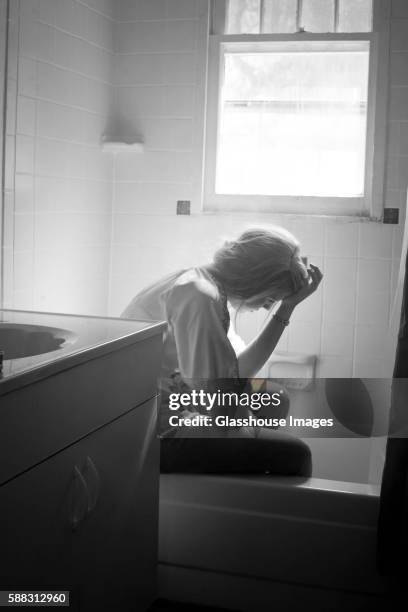 Sad Woman Bathroom Photos And Premium High Res Pictures Getty Images