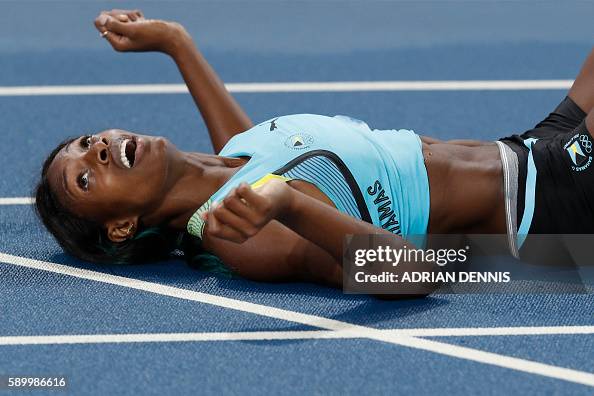 Bahamas Shaunae Miller Reacts After Winning The Womens 400m Final