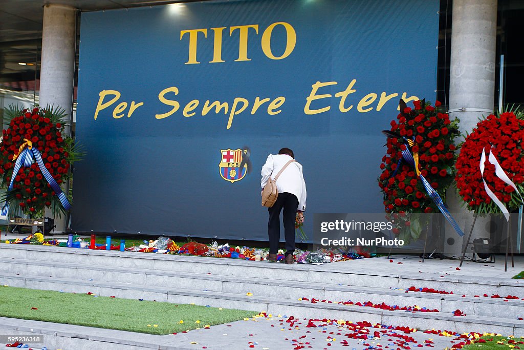 Barcelona Camp Nou Stadium Memorial In Honour Of Tito Vilanova