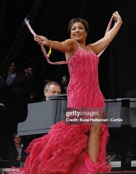 British Singer Dame Shirley Bassey Performs At The 2007 Glastonbury