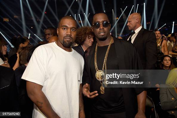Kanye West And Sean Diddy Combs Aka Puff Daddy Pose Together At The