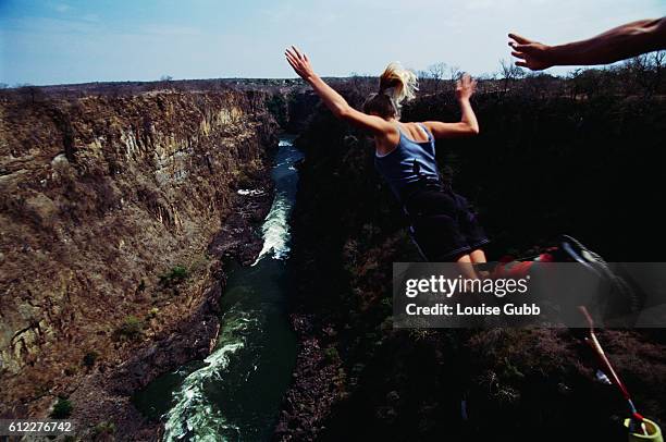 Female Bungee Jumping Photos And Premium High Res Pictures Getty Images