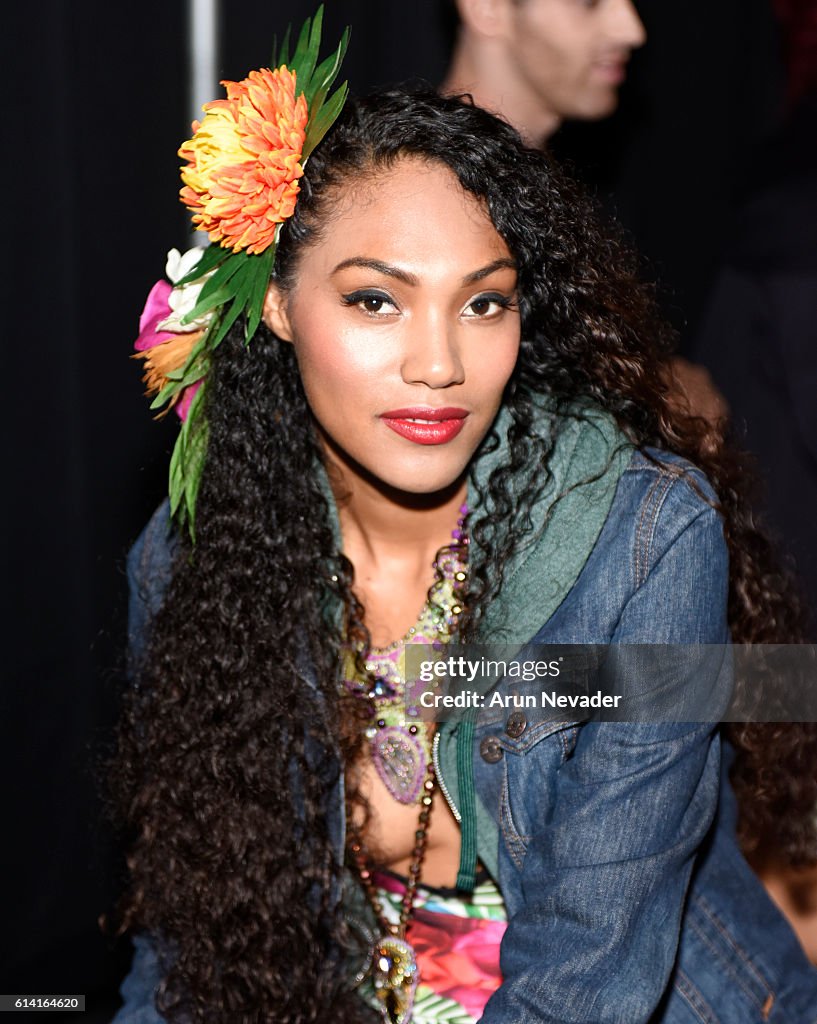 A Model Backstage At Art Hearts Fashion Los Angeles Fashion Week On