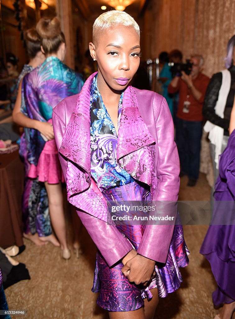 A Model Backstage At Art Hearts Fashion Los Angeles Fashion Week On
