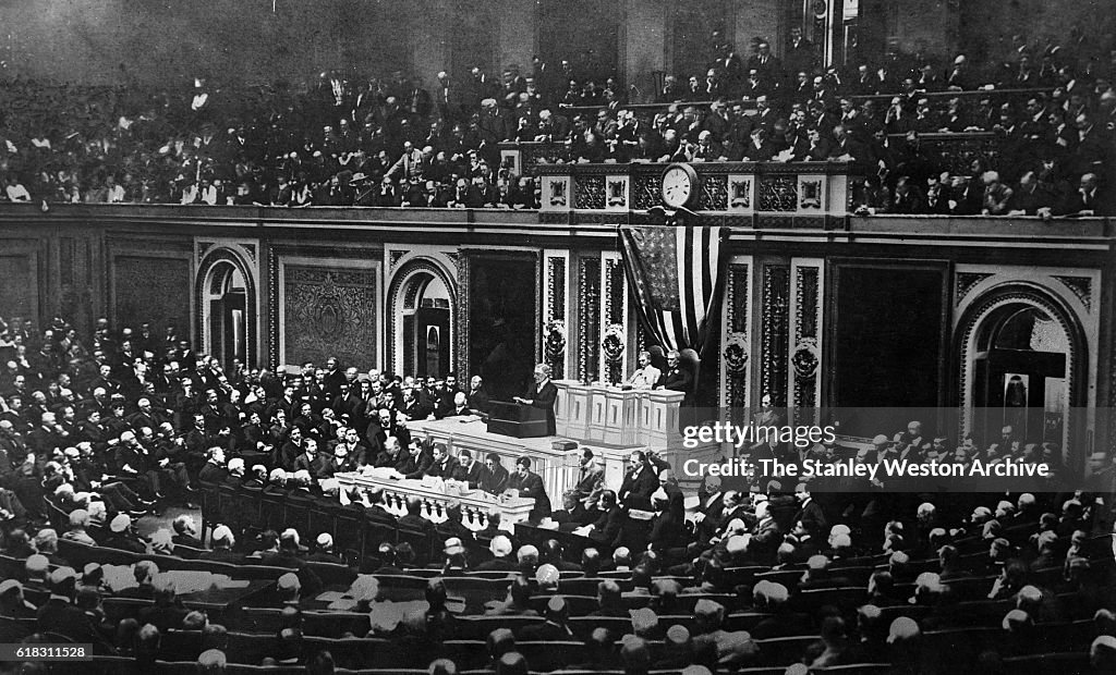 President Woodrow Wilson asks Congress to send U.S. troops into... News ... President Woodrow Wilson asks Congress to send U.S. troops into... News ...
