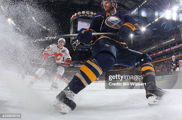 Cody Franson Of The Buffalo Sabres Makes A Quick Stop Against The News Photo Getty Images