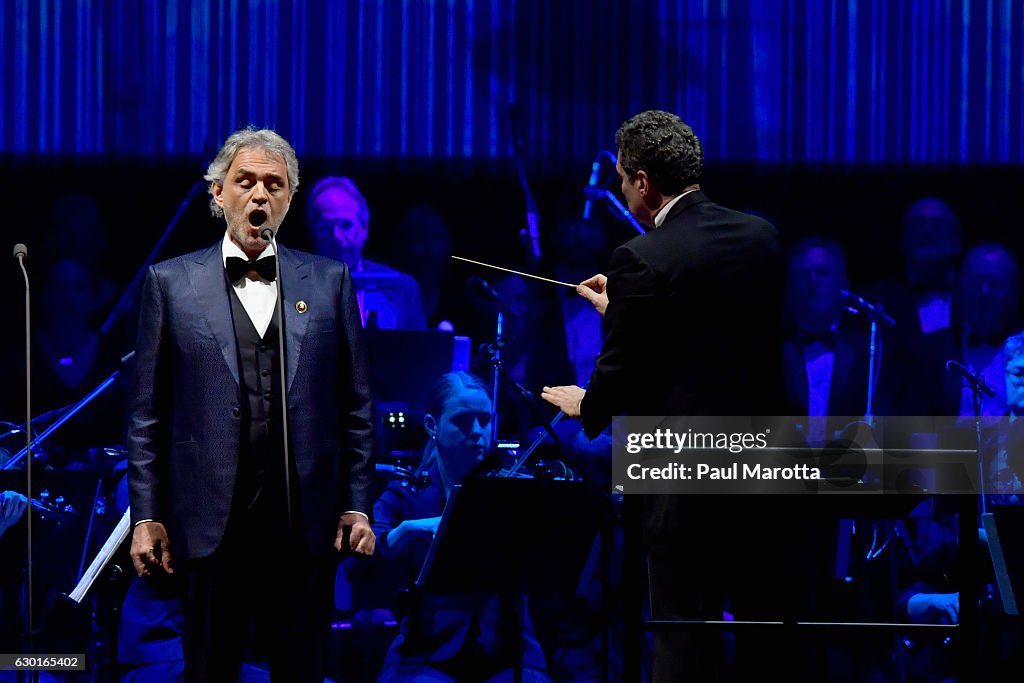 Andrea Bocelli Performs At Td Garden On December 17 2016 In Boston