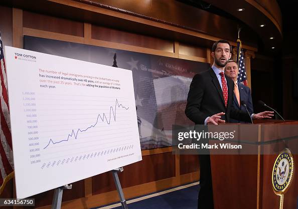 Sens. Tom Cotton and David Perdue speak to the media during a news ... Sens. Tom Cotton and David Perdue speak to the media during a news ...