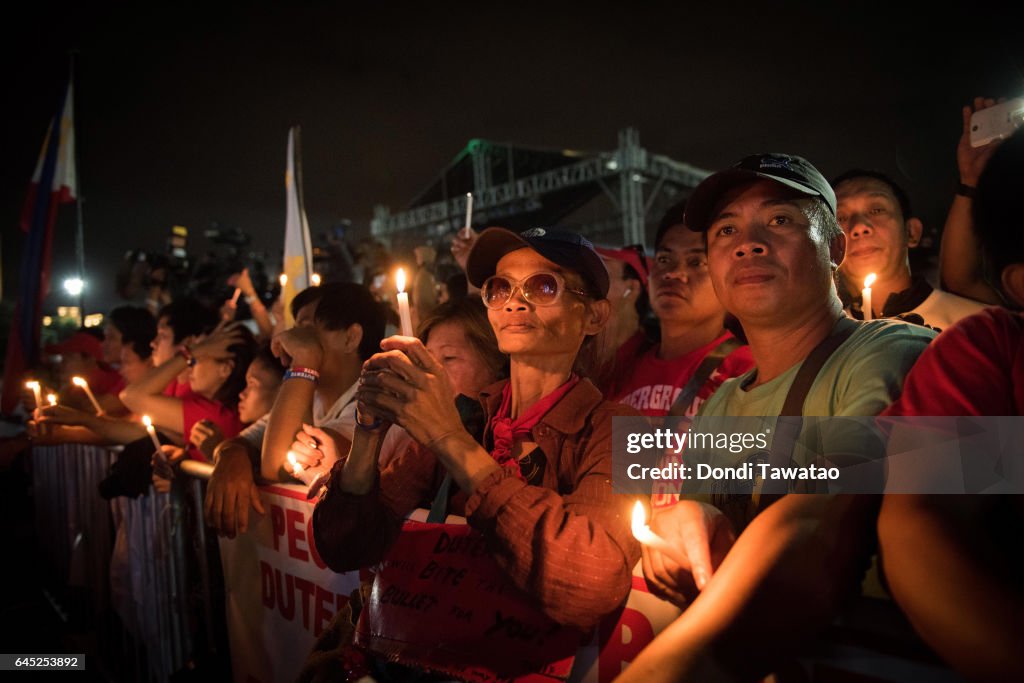 Thousands Of Pro Duterte Supporters Cheer During A Vigil Rally In