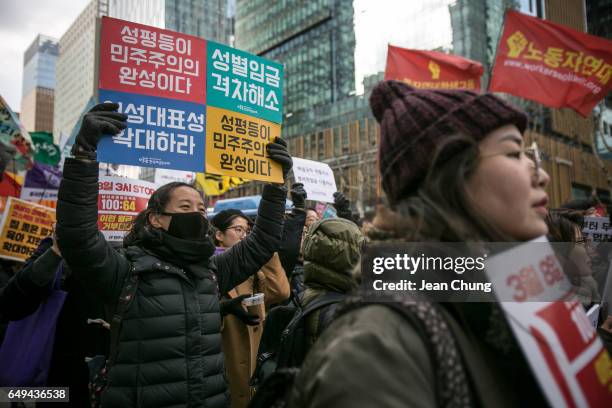 International Womens Day 2017 In Seoul Photos And Premium High Res
