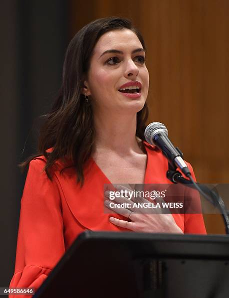 Un Women Goodwill Ambassador Anne Hathaway Speaks At The Un News