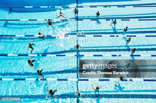 Swimmers Forming A Circle Around Female Swimmer High-Res Stock Photo ... Swimmers Forming A Circle Around Female Swimmer High-Res Stock Photo ...