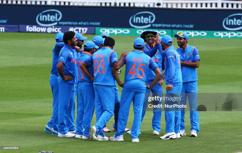 India Players During The Icc Champions Trophy Warm Up Match Between