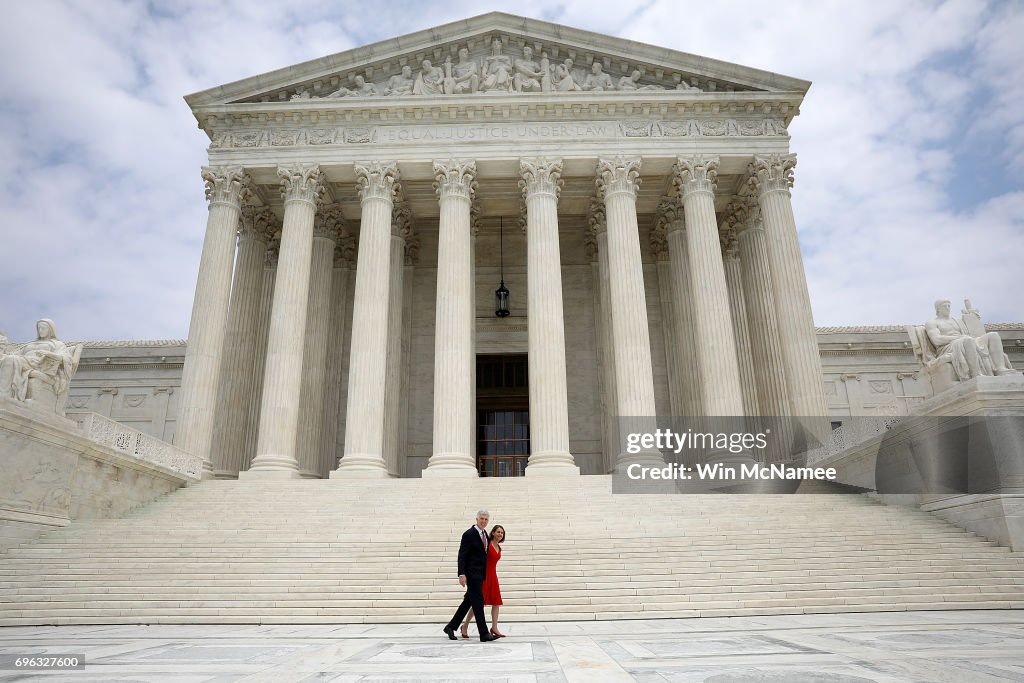Supreme Court Justice Neil Gorsuch Walks With His Wife Marie Louise
