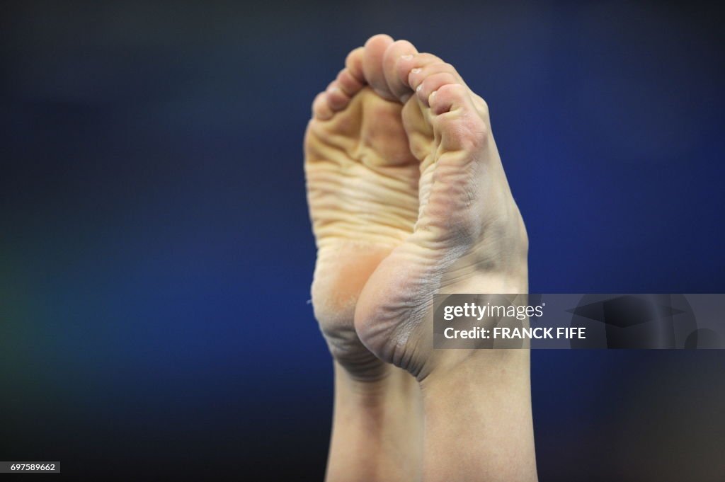 The Feet Of A German Gymnast Are Seen During The Womens News Photo Getty Images
