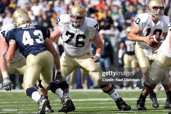 Offensive Lineman Bob Morton Of The Notre Dame Fighting Irish Looks