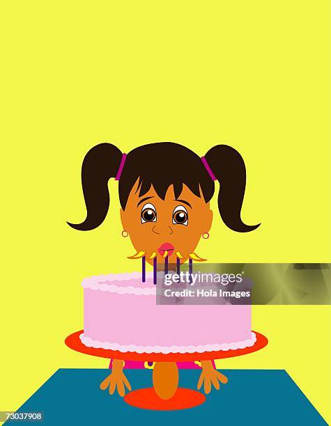 62 Girl Blowing Out Candle High Res Illustrations Getty Images