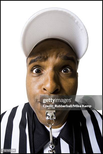 Football Ref Blowing Whistle Photos And Premium High Res Pictures Getty Images