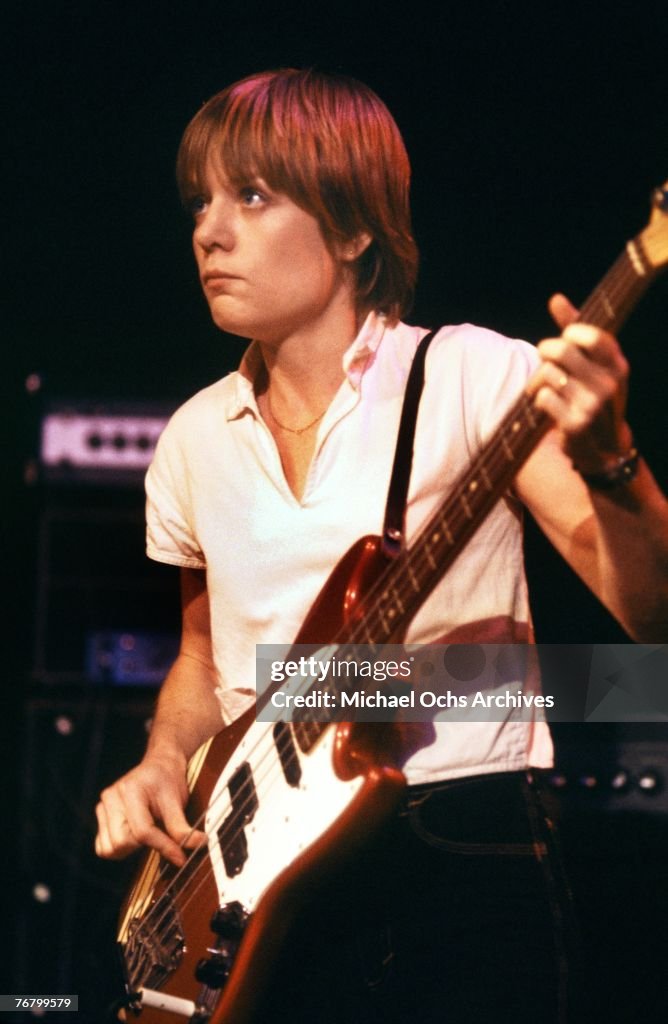 Bassist Tina Weymouth Of The Talking Heads Performs At A Concert