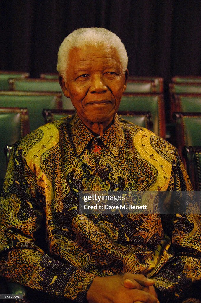 Nelson Mandela Attends The Nelson Mandela Fundraising Lunch At The