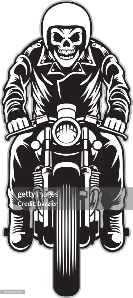 Skull Riding A Cafe Racer Motorcycle Style High-Res Vector Graphic ... Skull Riding A Cafe Racer Motorcycle Style High-Res Vector Graphic ...