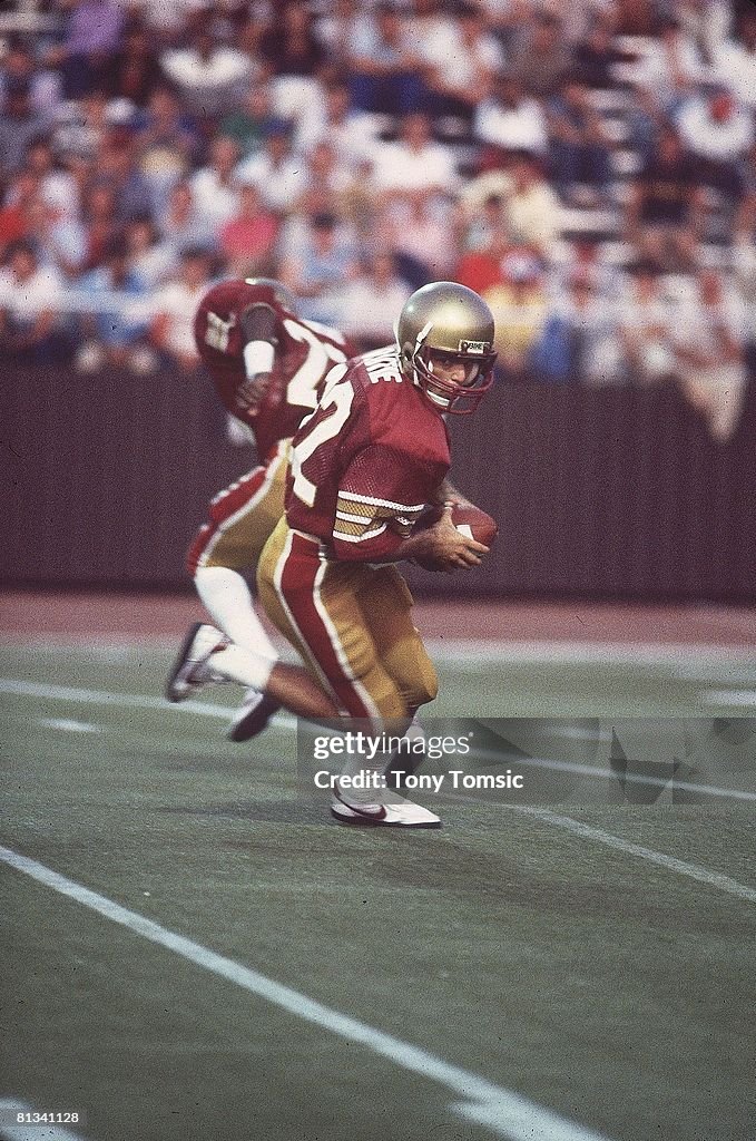 Boston College Qb Doug Flutie In Action Scrambling Vs Morgan State