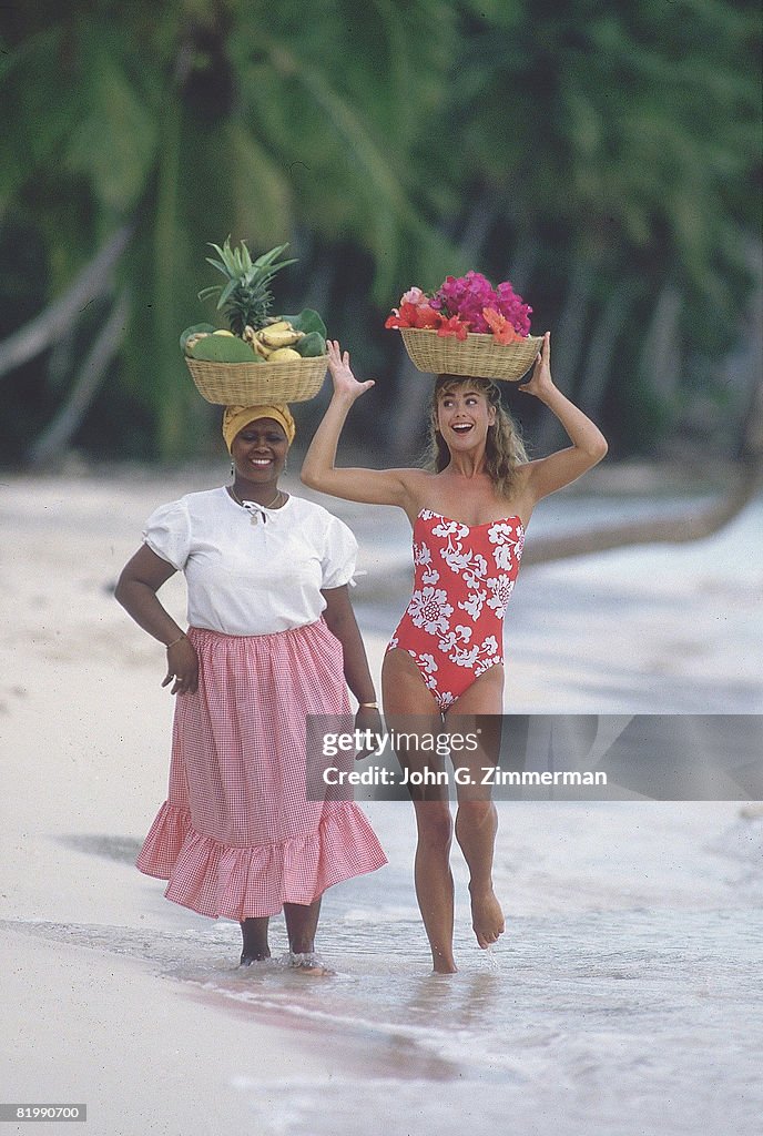 Model Kathy Ireland Poses For The 1987 Sports Illustrated Swimsuit