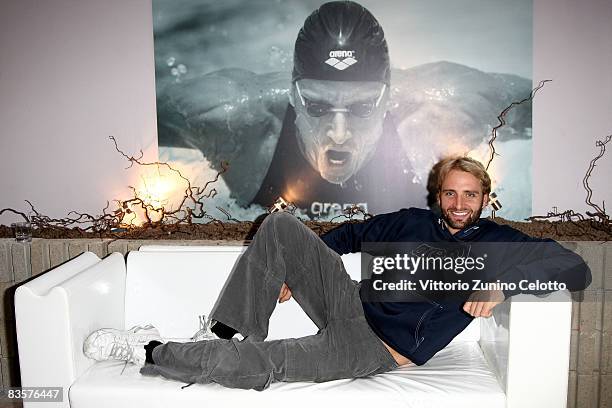 Massimiliano Rosolino And Tania Cagnotto Attend Arena Press Day Photos