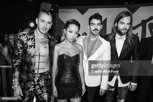 Cole Whittle Jinjoo Lee Joe Jonas And Jack Lawless Of Music Group News Photo Getty Images