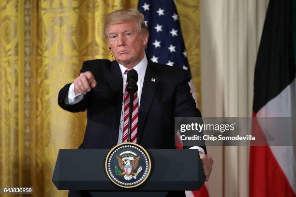 President Trump Holds Joint News Conference With The Amir Of Kuwait