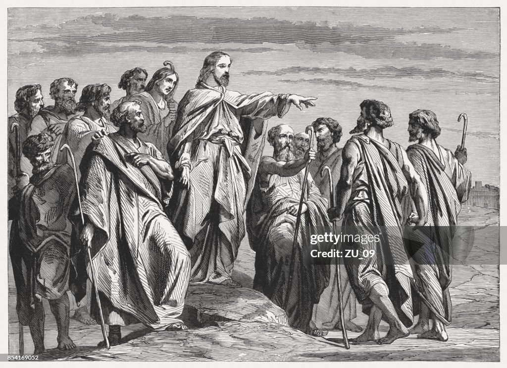 Jesus Sends Out The Twelve Apostles Published 1886 High-Res Vector ... Jesus Sends Out The Twelve Apostles Published 1886 High-Res Vector ...