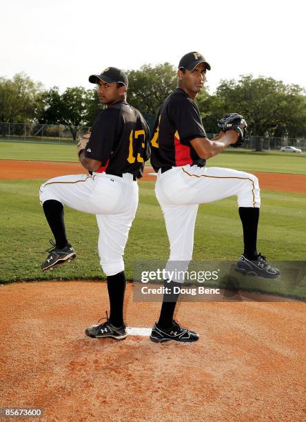 110 Rinku Singh And Dinesh Patel Of The Pittsburgh Pirates Photos