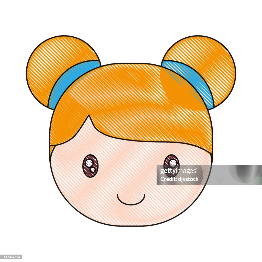 Cartoon Girl Face Icon High Res Vector Graphic Getty Images