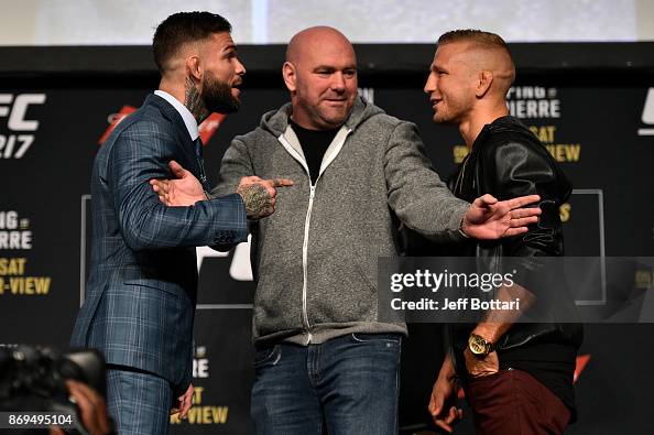Opponents Cody Garbrandt And Tj Dillashaw Face Off During The Ufc 217