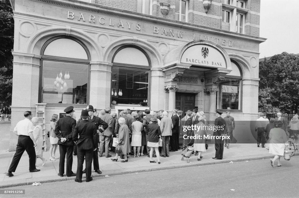 The Worlds First ATM, Cash Machine is unveiled at Barclays Bank, in ... The Worlds First ATM, Cash Machine is unveiled at Barclays Bank, in ...