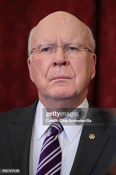 Sen Patrick Leahy Participates In A News Conference About Proposed