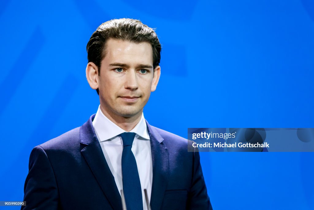 Austrian Chancellor Sebastian Kurz meets German Chancellor Angela ... Austrian Chancellor Sebastian Kurz meets German Chancellor Angela ...