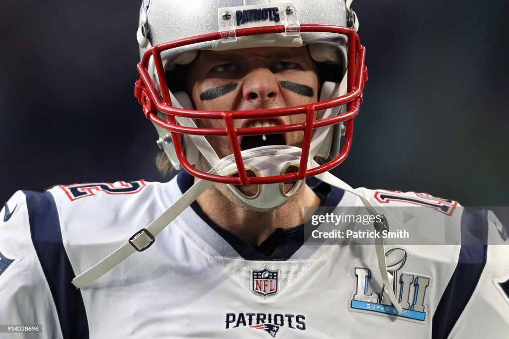 Tom Brady Of The New England Patriots Takes The Field Before Playing