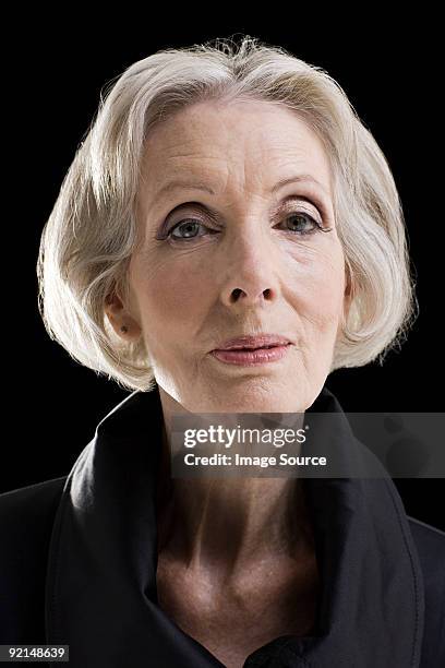 Senior Black Woman Portrait Black Background Fotografias E Filmes Do