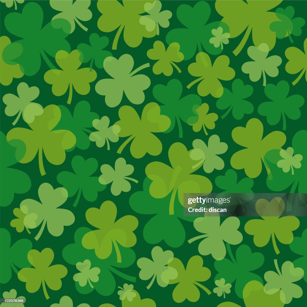 St Patricks Day Seamless Pattern With Clover High Res Vector Graphic