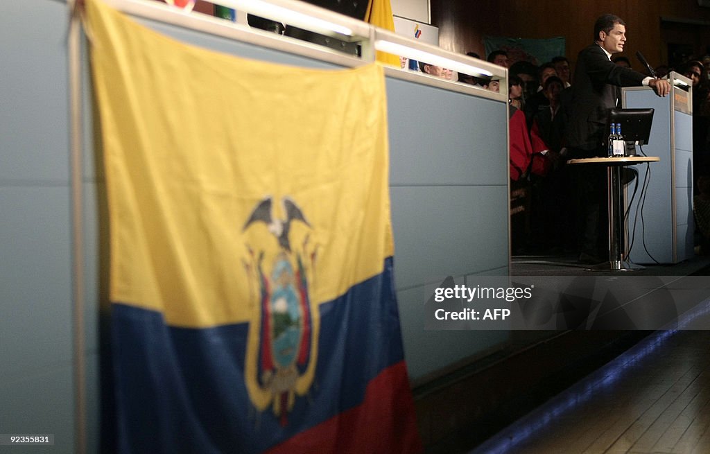 Ecuadorian President Rafael Correa addresses Ecuadoreans living in ... Ecuadorian President Rafael Correa addresses Ecuadoreans living in ...