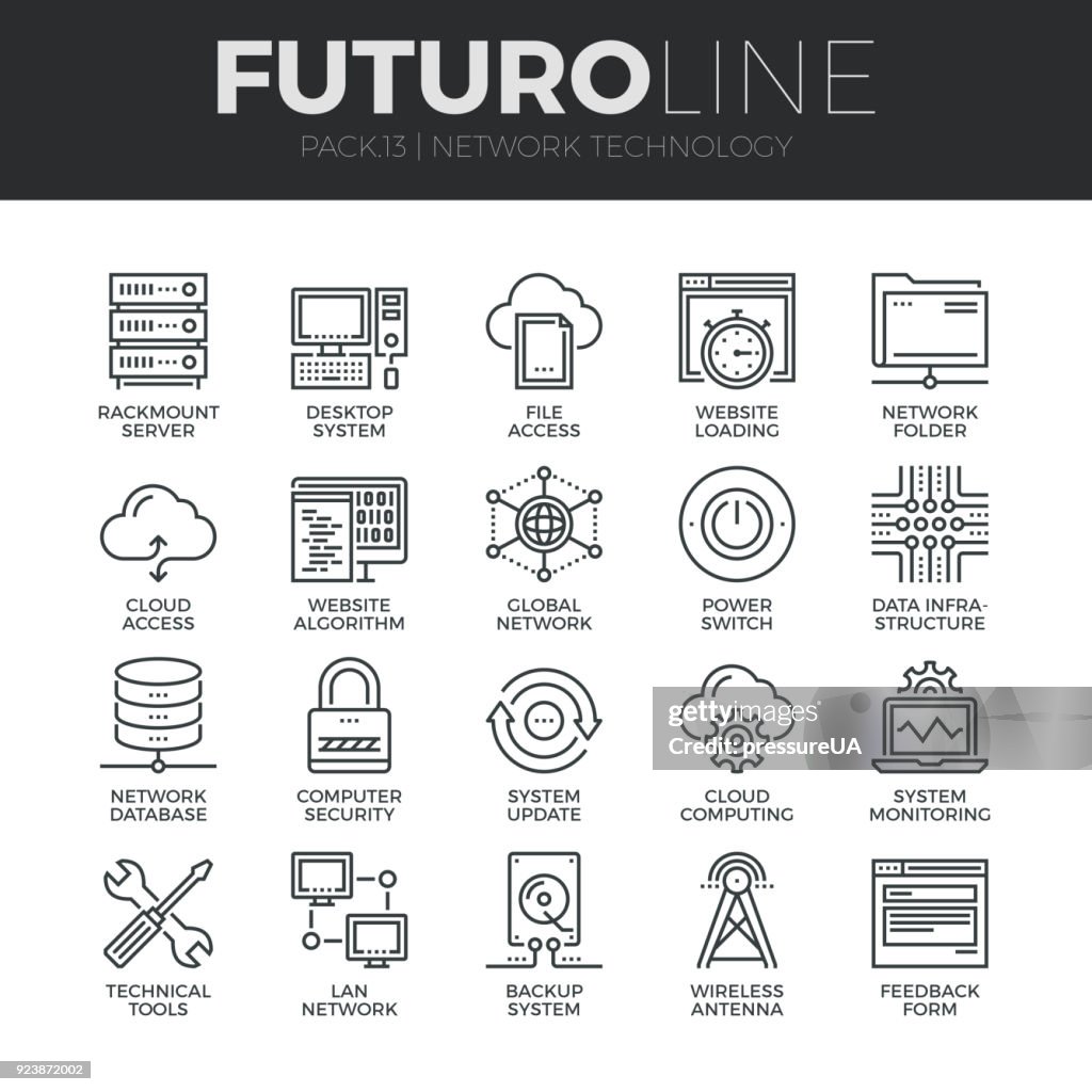 Network Technology Futuro Line Icons Set High-Res Vector Graphic ... Network Technology Futuro Line Icons Set High-Res Vector Graphic ...