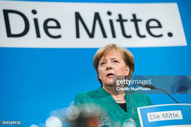 17 Angela Merkel Announces Names Of Possible Future Ministers Stock