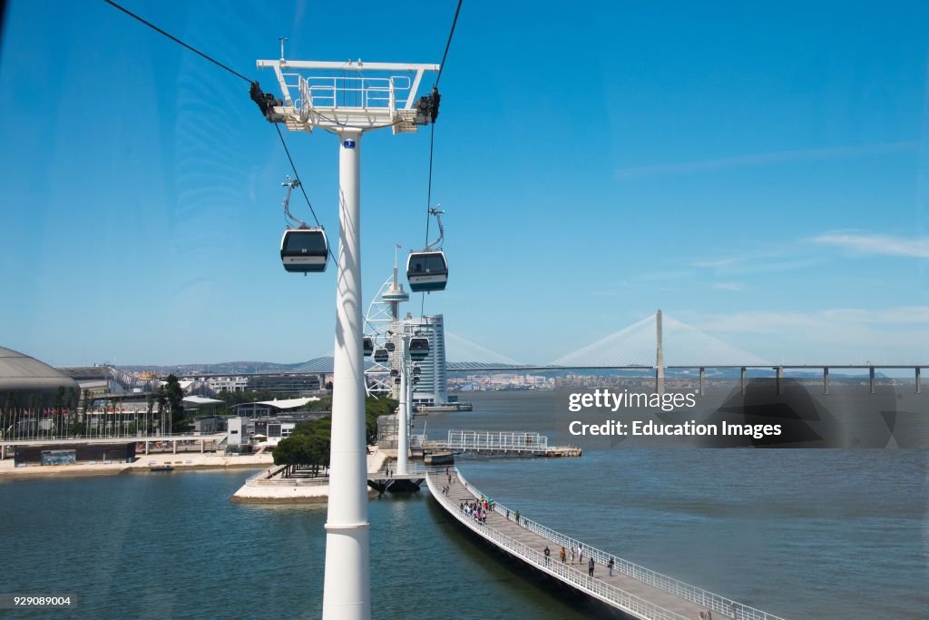 Cable car in the Parque das Nacoes, Lisbon, Portugal. News Photo ... Cable car in the Parque das Nacoes, Lisbon, Portugal. News Photo ...